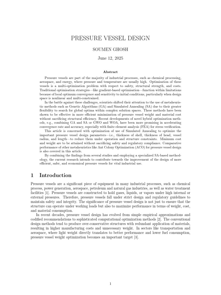 Pressure Vessel Design | PDF | Mathematical Optimization | Finite Element Method