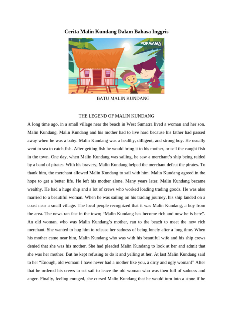 Malin Kundang: Legend of Betrayal and Curse | PDF | Water Transport