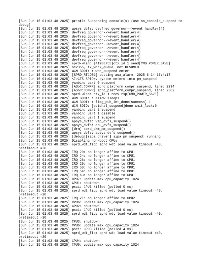 Standby Kernel Log 2025 0615 010535 | PDF | Booting | Cpu Cache