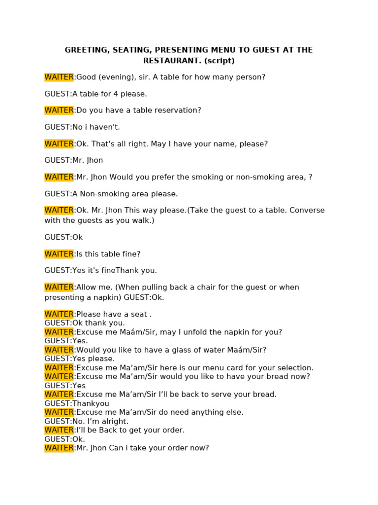 Greeting-Welcoming Guest-Hk 10 | PDF