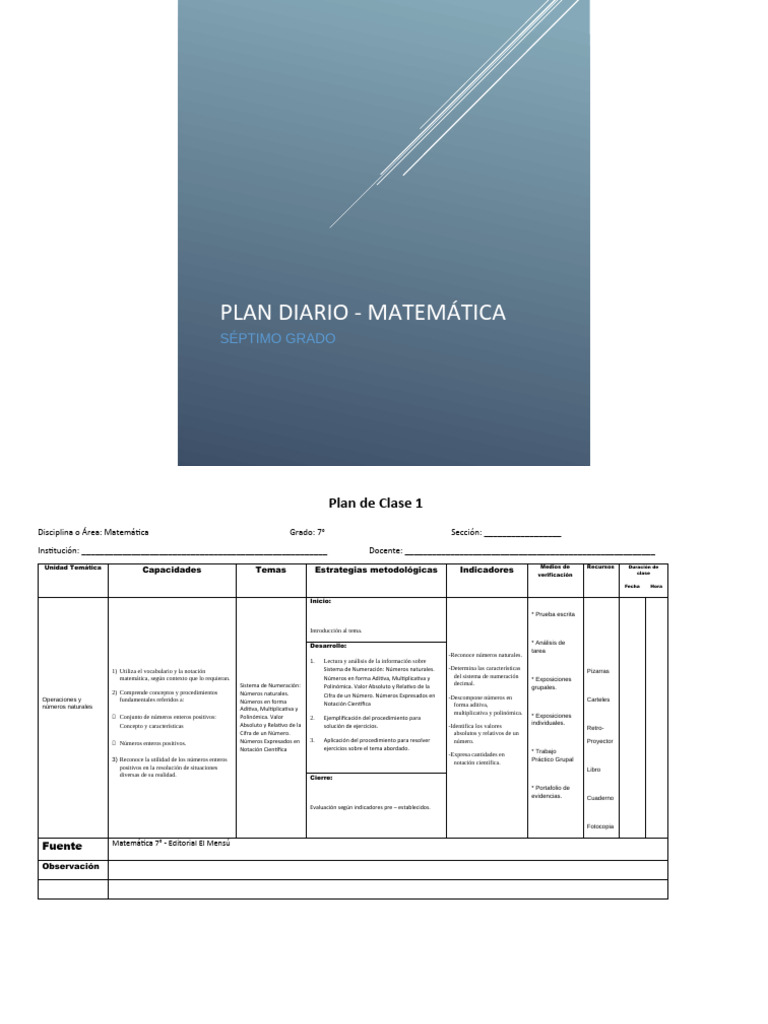 Diario Matem 7° | PDF | Números | Matemáticas