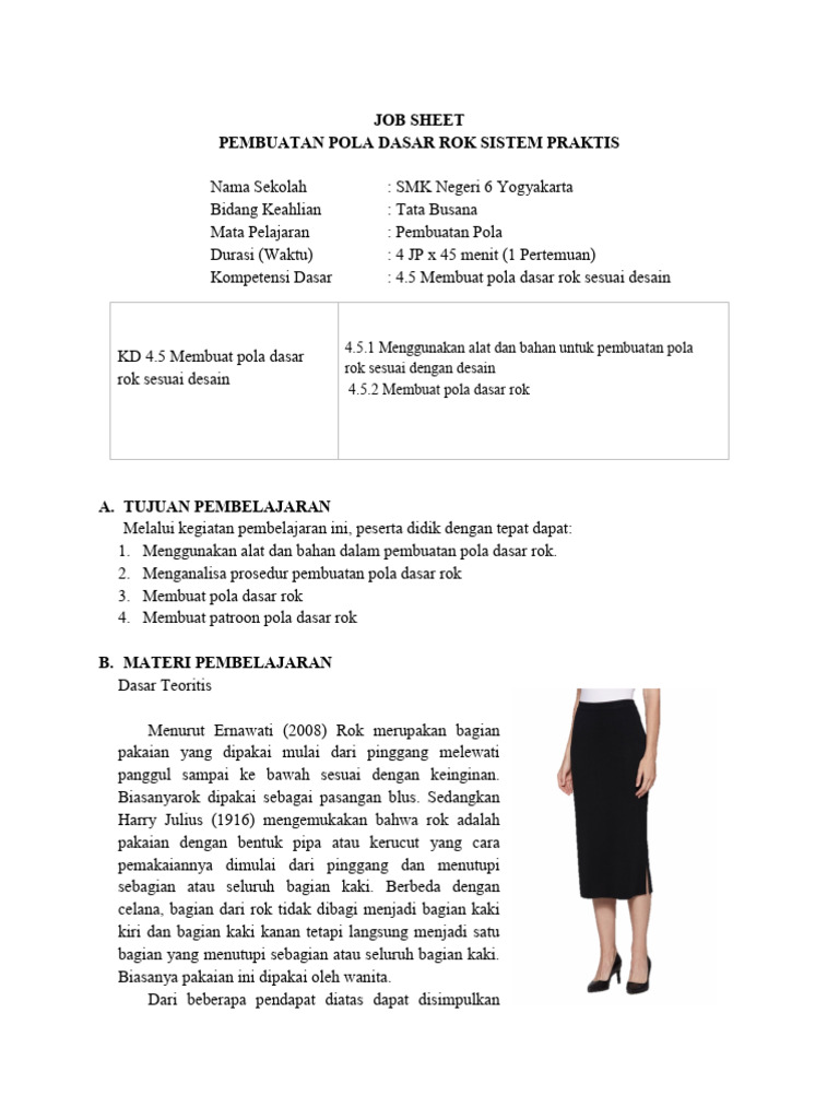Pola Dasar Rok: Panduan Praktis SMK | PDF