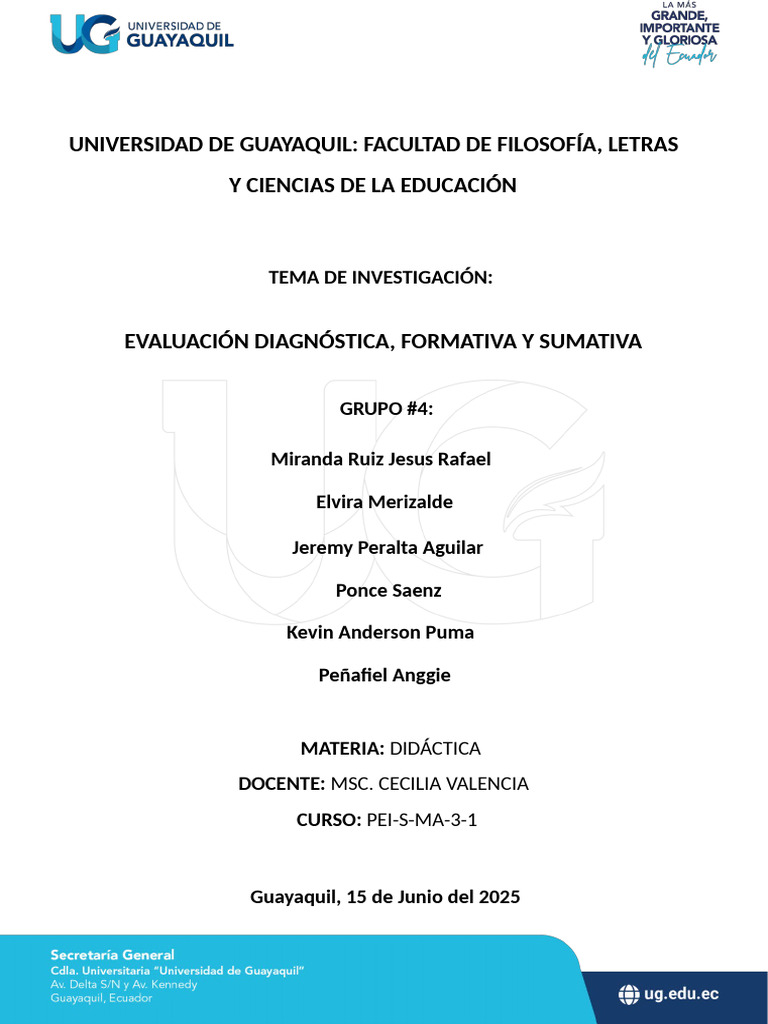 Grupo 4 Evaluación Diagnóstica Formativa Y Sumativa Pdf 6648