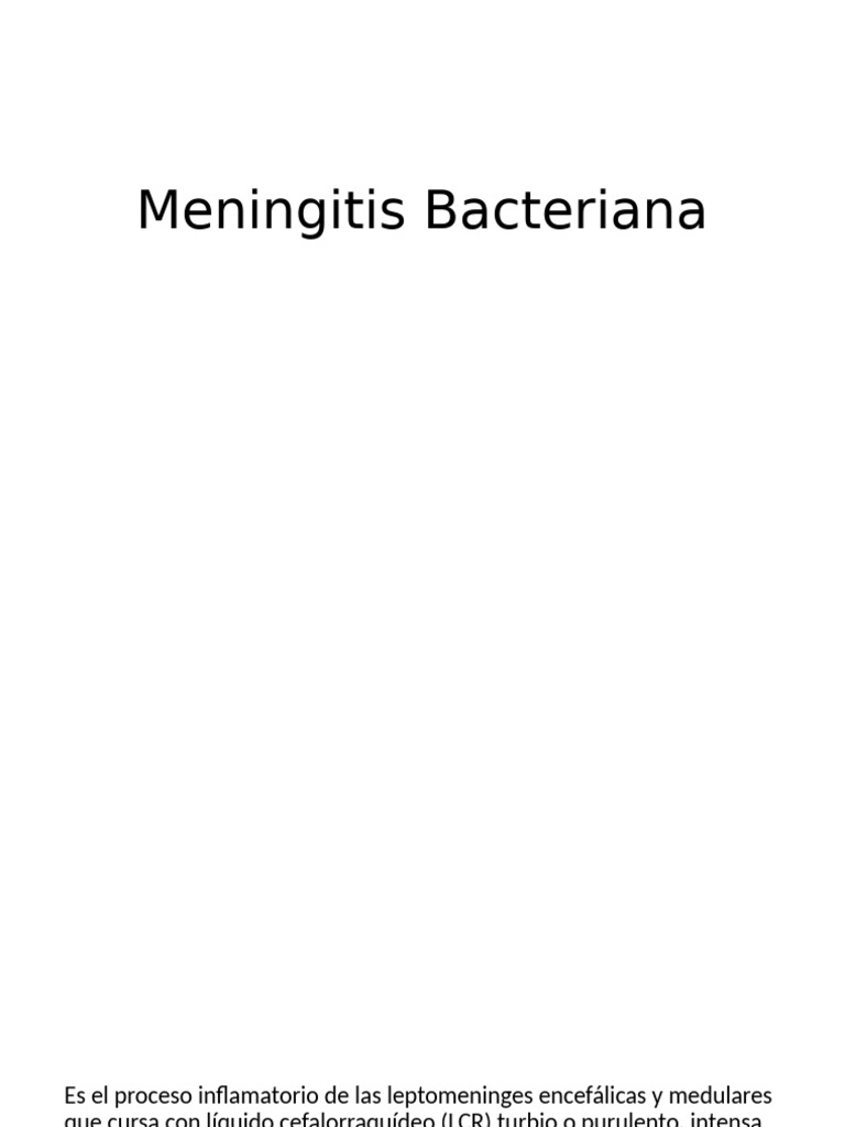 Meningitis Bacteriana | PDF | Meningitis | Especialidades Medicas