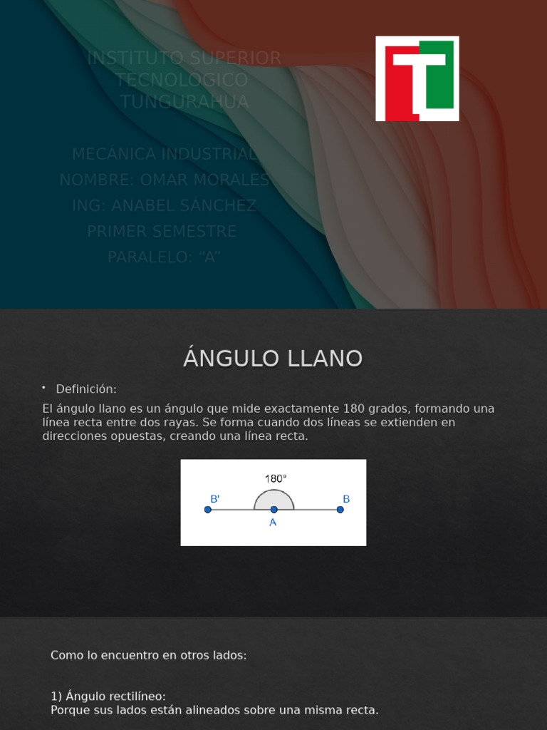 Ángulo Llano | PDF | Ángulo | Línea (geometría)