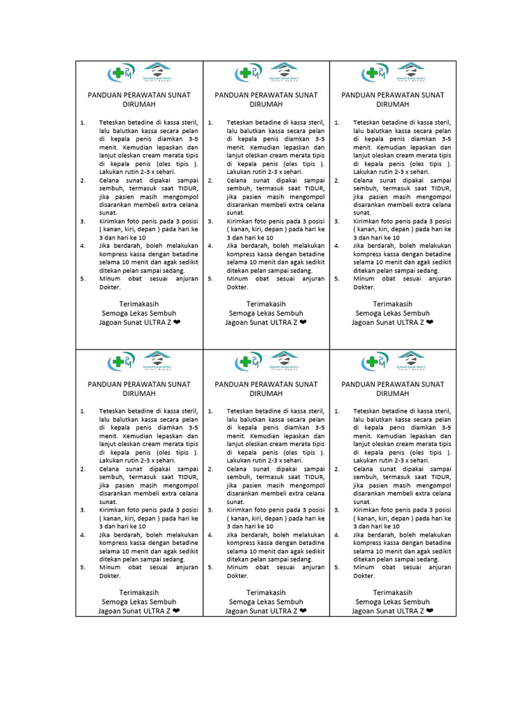 Perawatan Pasca Sunat | PDF