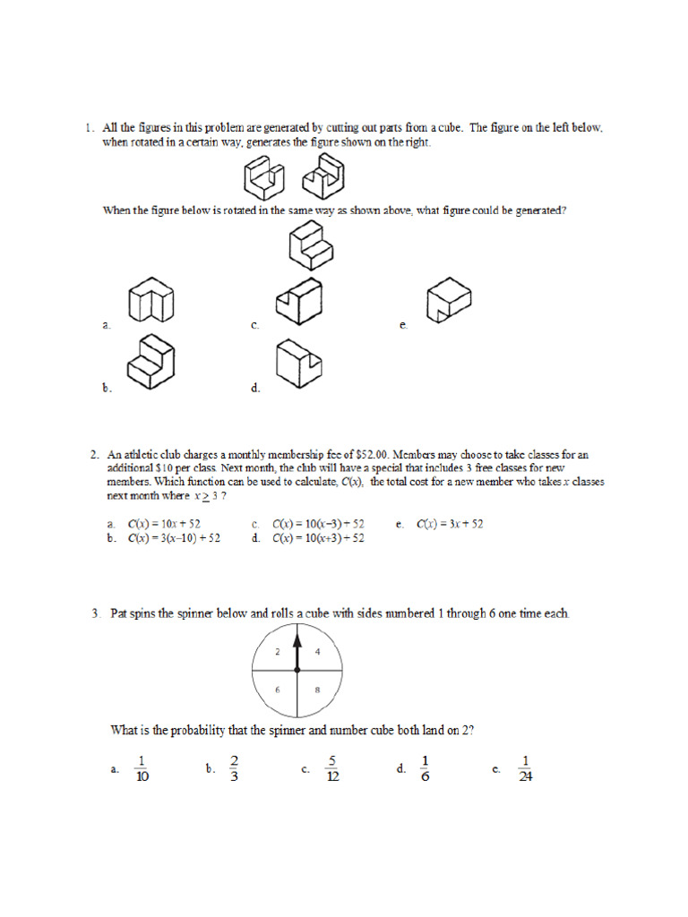 Admissions Exam Sample Questions Guide | PDF