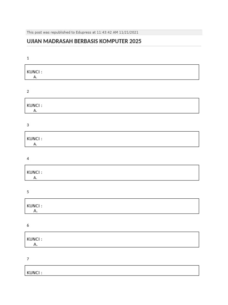 Format Umbk 40 Soal | PDF