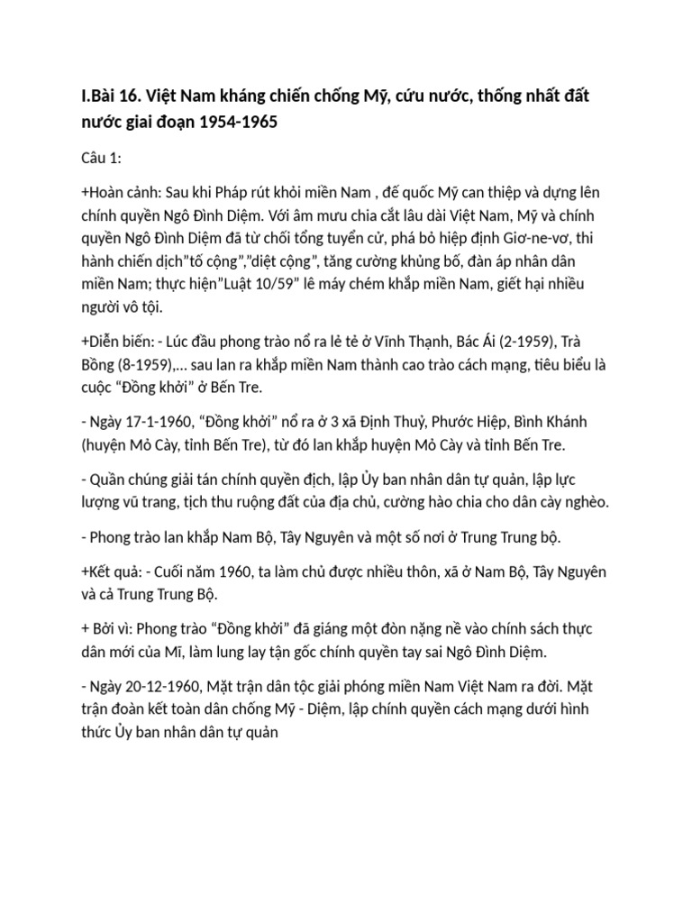 ĐỀ CƯƠNG LS9 | PDF