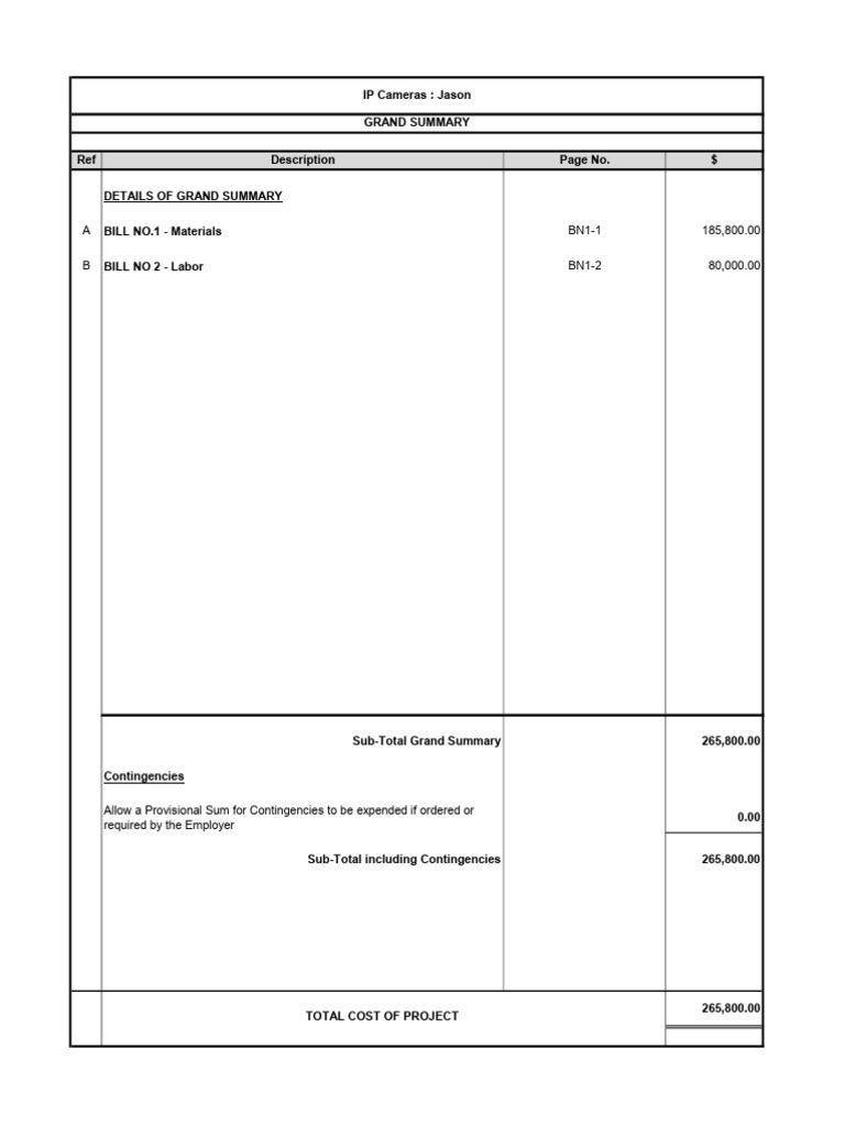 Jason IP Cameras Supply & Installation Estimate | PDF ...