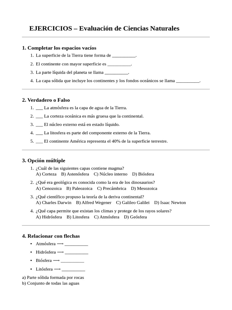 Ej Ciencias Milo | PDF | Corteza (Geología) | Tierra