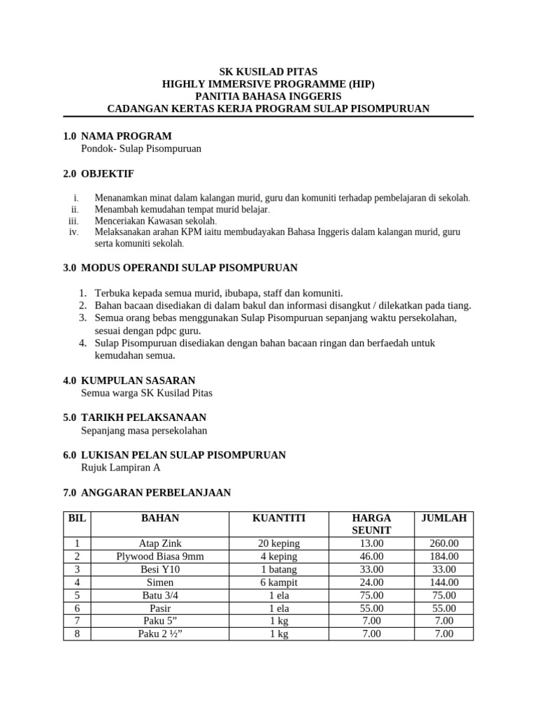 Kertas Kerja Sulap Pisompuruan | PDF