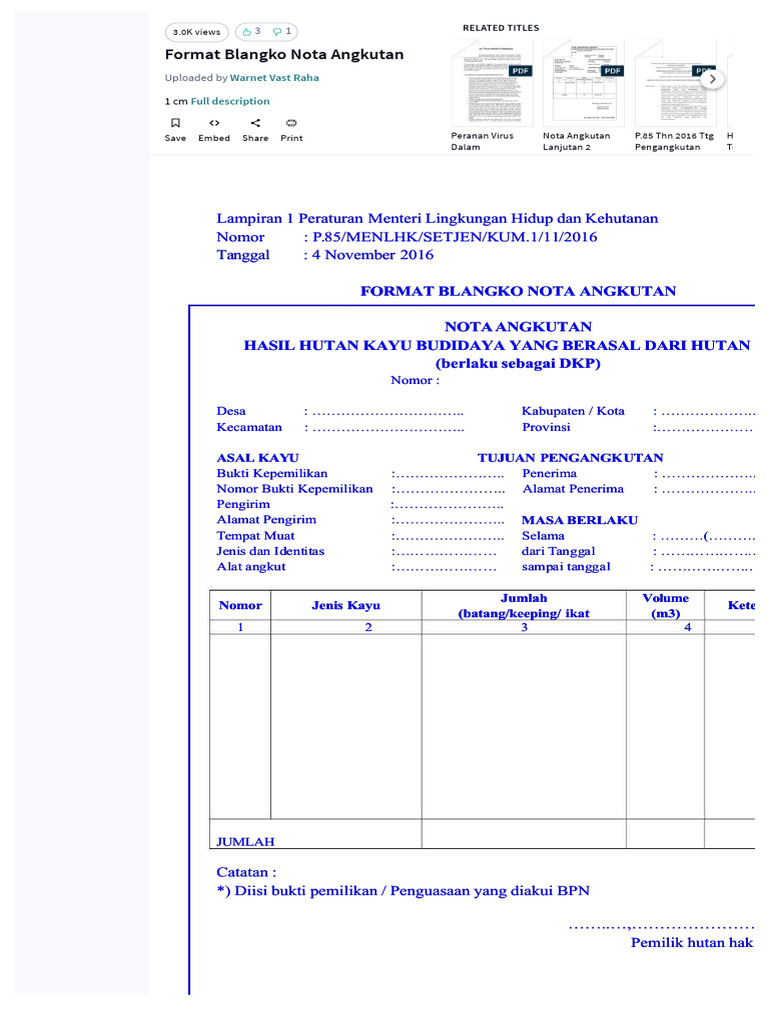 PDF Format Blangko Nota Angkutan Compress | PDF