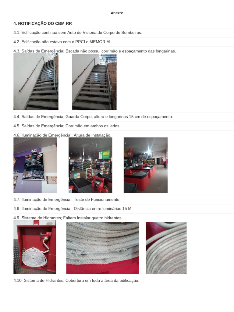 Notificação de Irregularidades CBM-RR | PDF