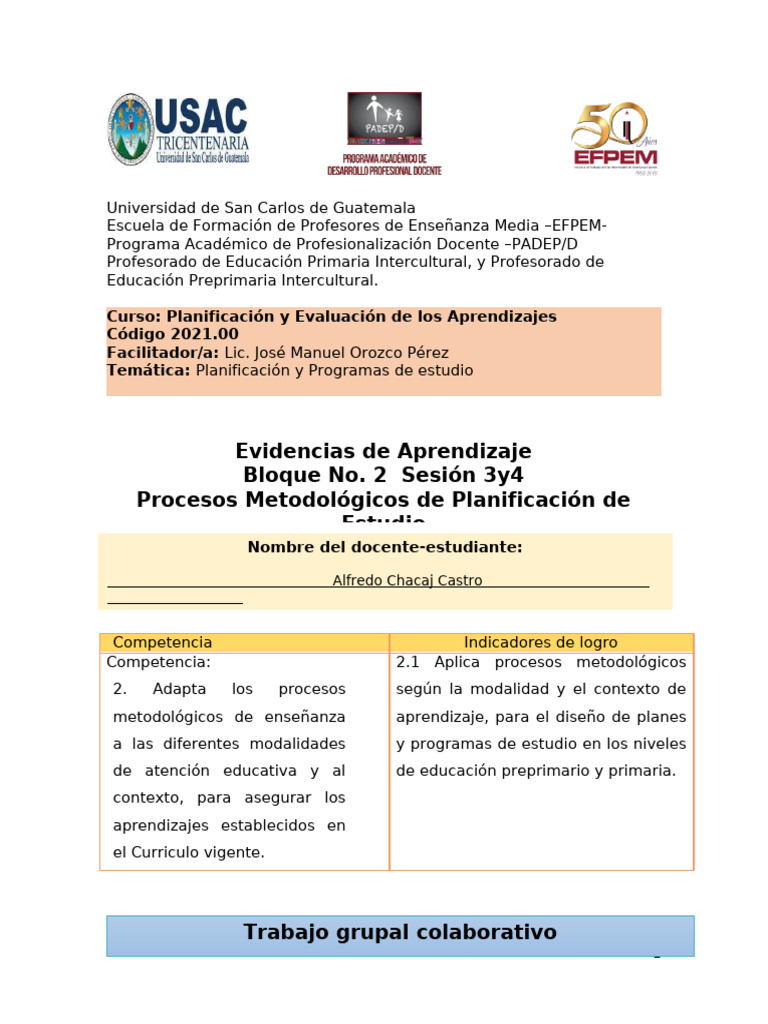 Evidencias de Aprendizaje Bloque No. 4 | PDF | Maestros | Enseñando