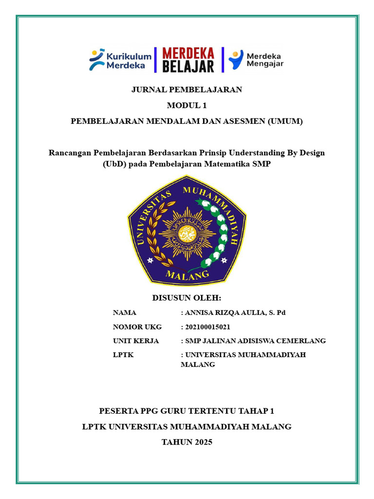 Annisa Rizqa Aulia - 202100015021 - Rancangan Pembelajaran Berdasarkan ...