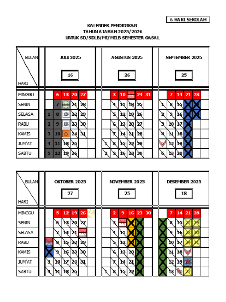 Kaldik SD 2025-2026 | PDF