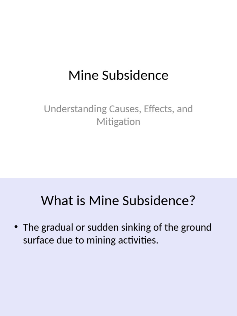 Mine Subsidence Presentation Updated | PDF