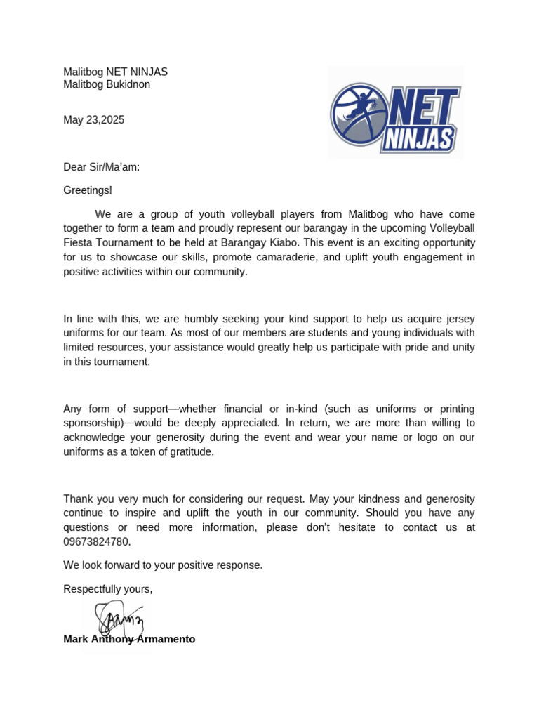 Solicitation Letter New | PDF