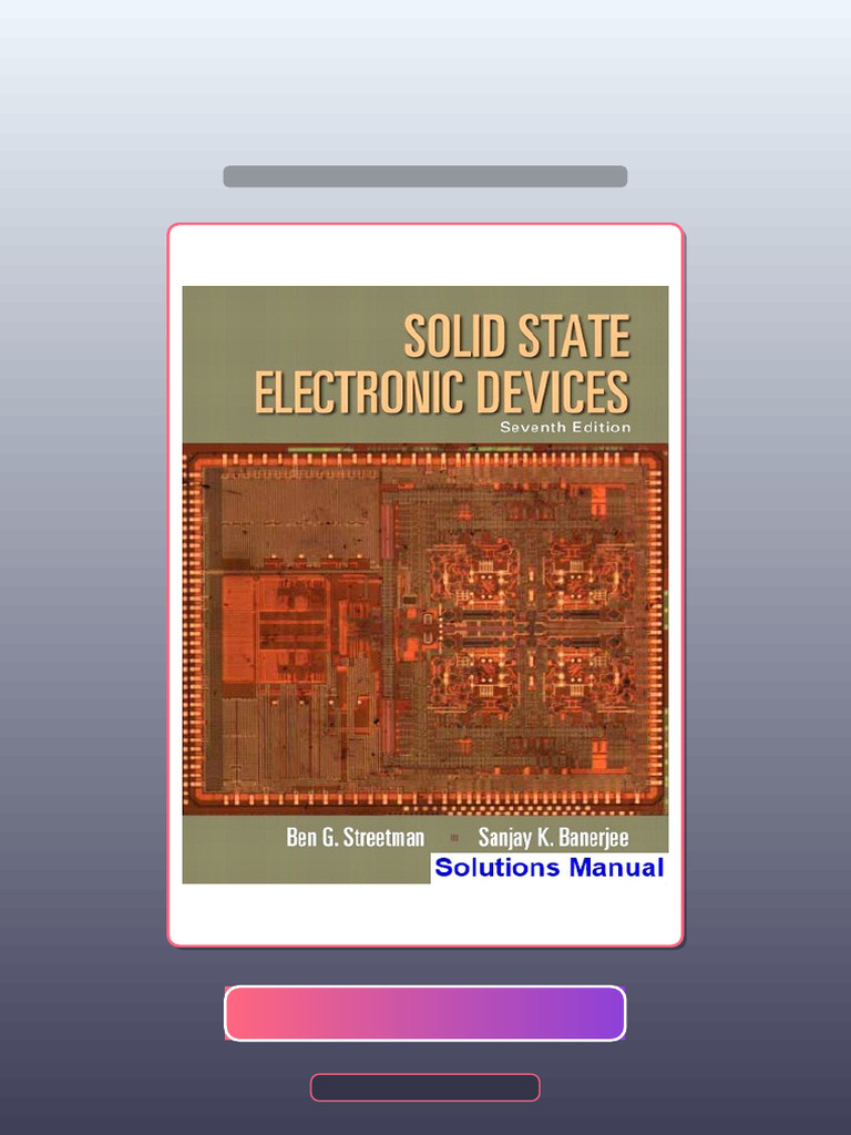 Solid State Electronic Devices 7th Edition Streetman Ebook and TestBank ...