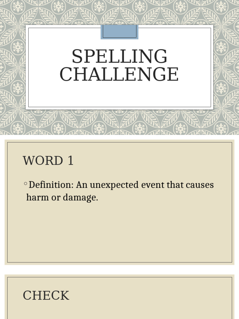 Spelling Challenge | PDF