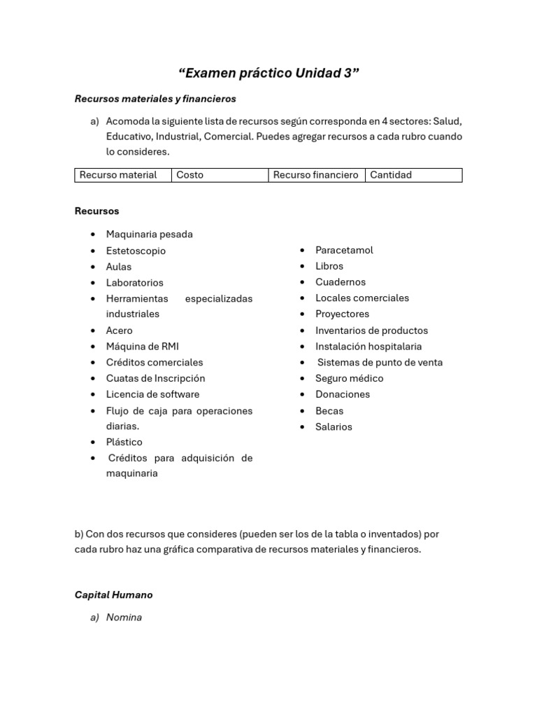 Examen Practico Unidad 3 | PDF | Economias