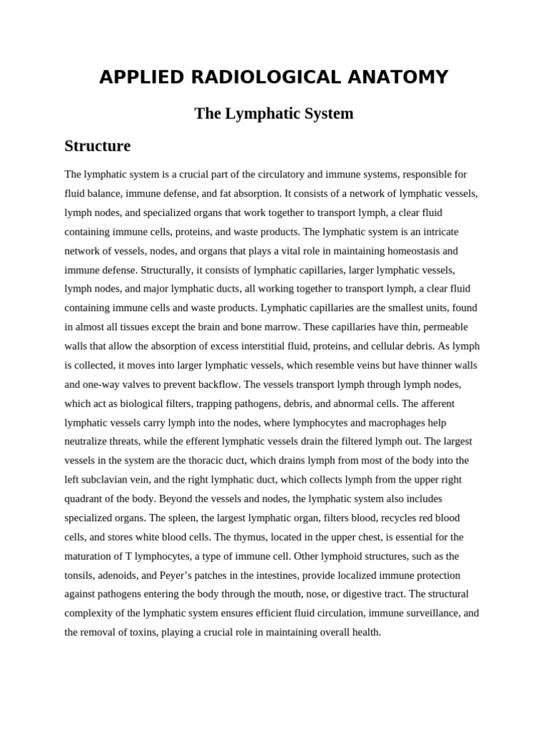 Applied Radiological Anatomy 2nd Semester | PDF | Lymphatic System ...