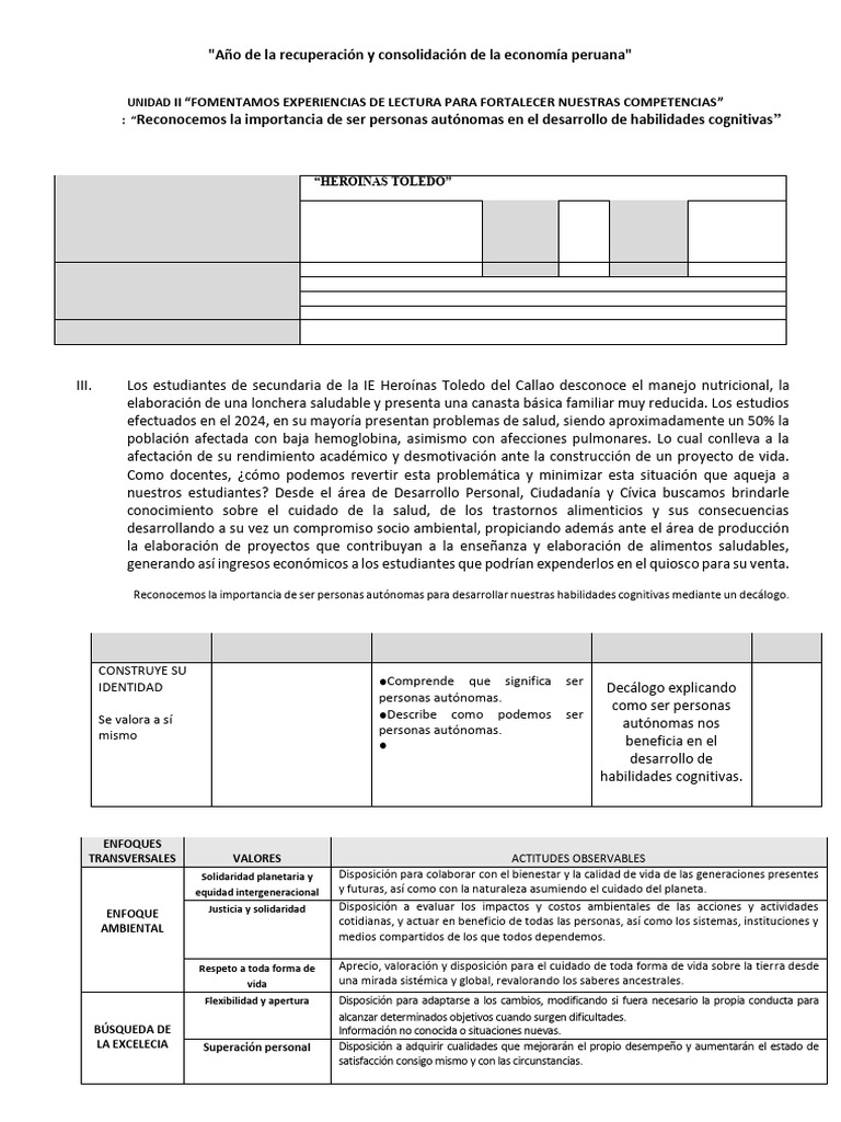 5°GDO. SESIÓN 2 DE LA 2da. UND. DPCC . | PDF | Aprendizaje | Evaluación