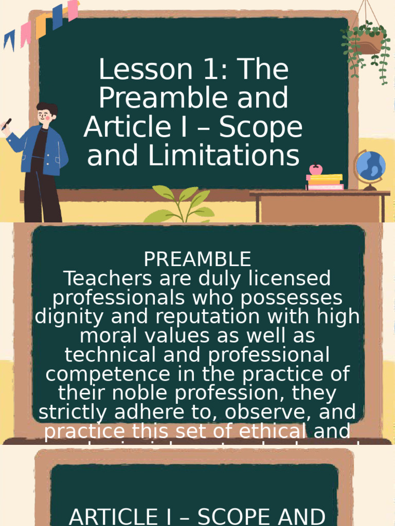 The Preamble and Article I - Scope and Limitations | PDF | Teachers ...