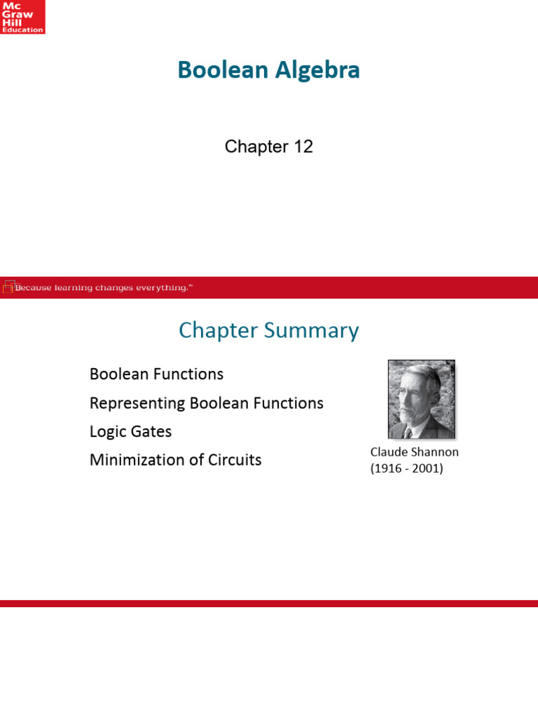 Claude Shannon and Boolean Algebra | PDF | Boolean Algebra | Teaching ...