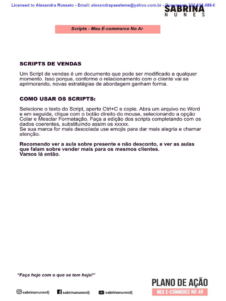 Script de Vendas | PDF