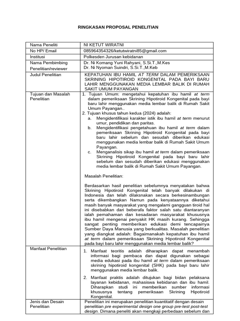 Format Ringkasan Proposal | PDF
