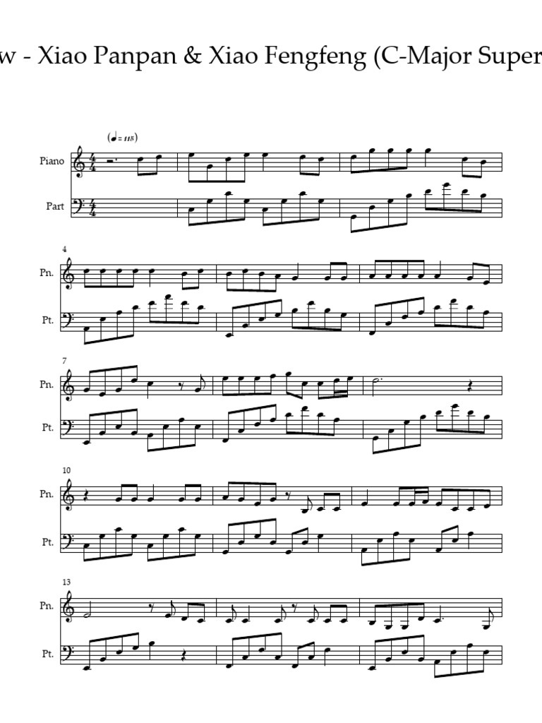 Learn To Meow - Xiao Panpan & Xiao Fengfeng (C-Major Super Easy Version ...