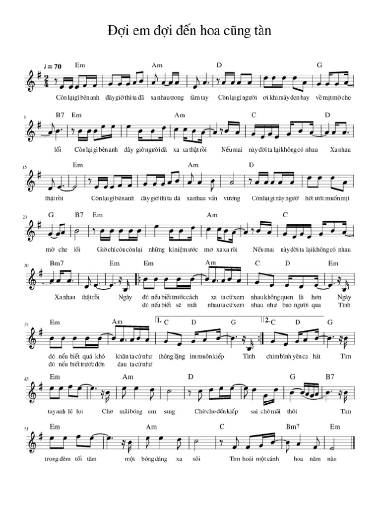 Doi em Doi Den Hoa Cung Tan - Sheet | PDF