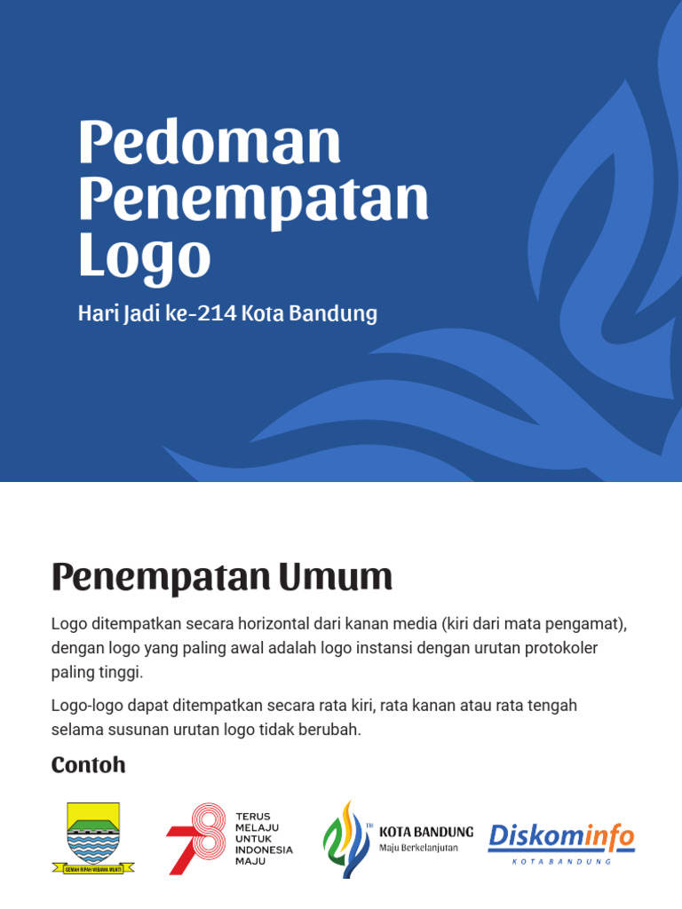 Aturan Penempatan Logo Instansi Bandung | PDF