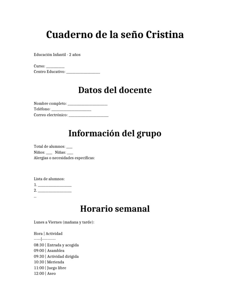 Cuaderno Seño Cristina | PDF | Cognición | Aprendizaje