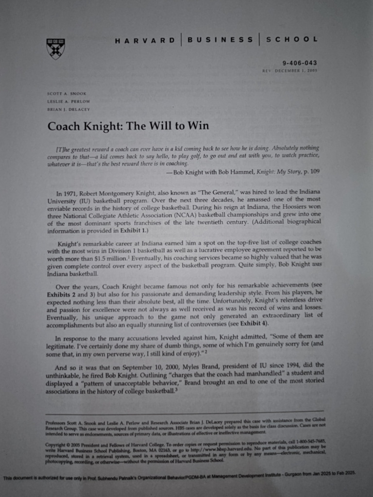Coach Knight | PDF