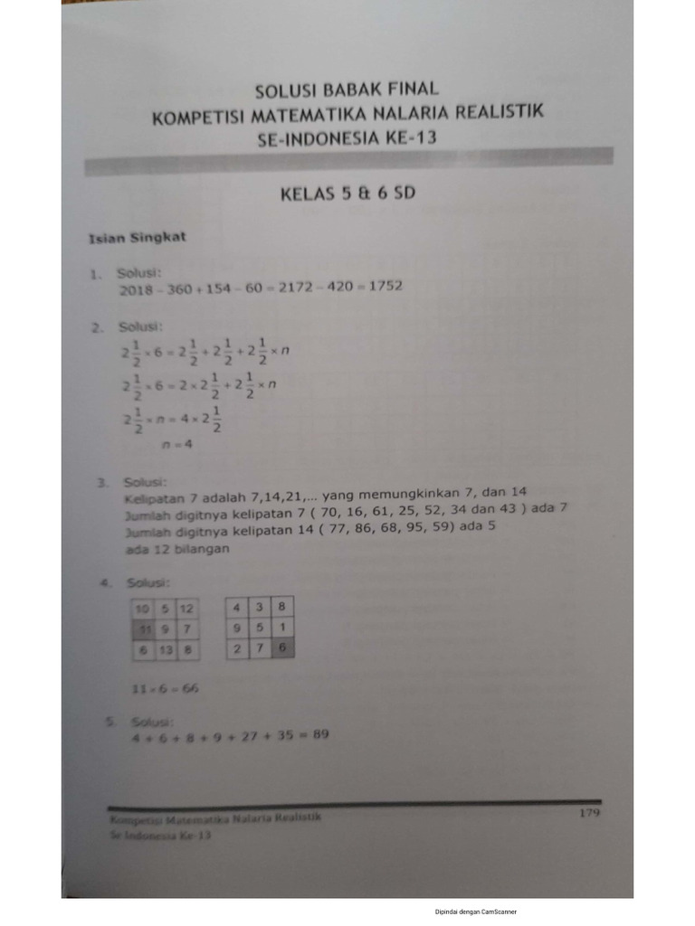Solusi Kls 5-6 Final KMNR Ke-13 | PDF