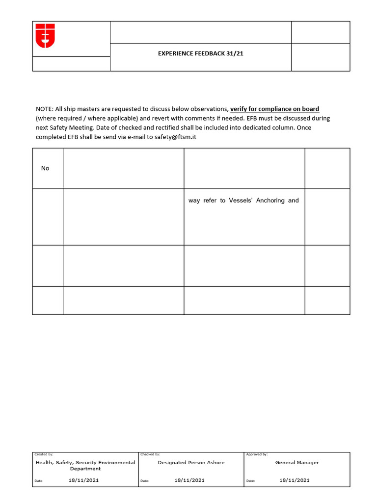 Vetting Inspection Feedback Report | PDF