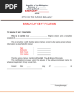 Barangay Certificate of Residency Template | PDF