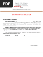 Barangay Certificate of Residency Template | PDF