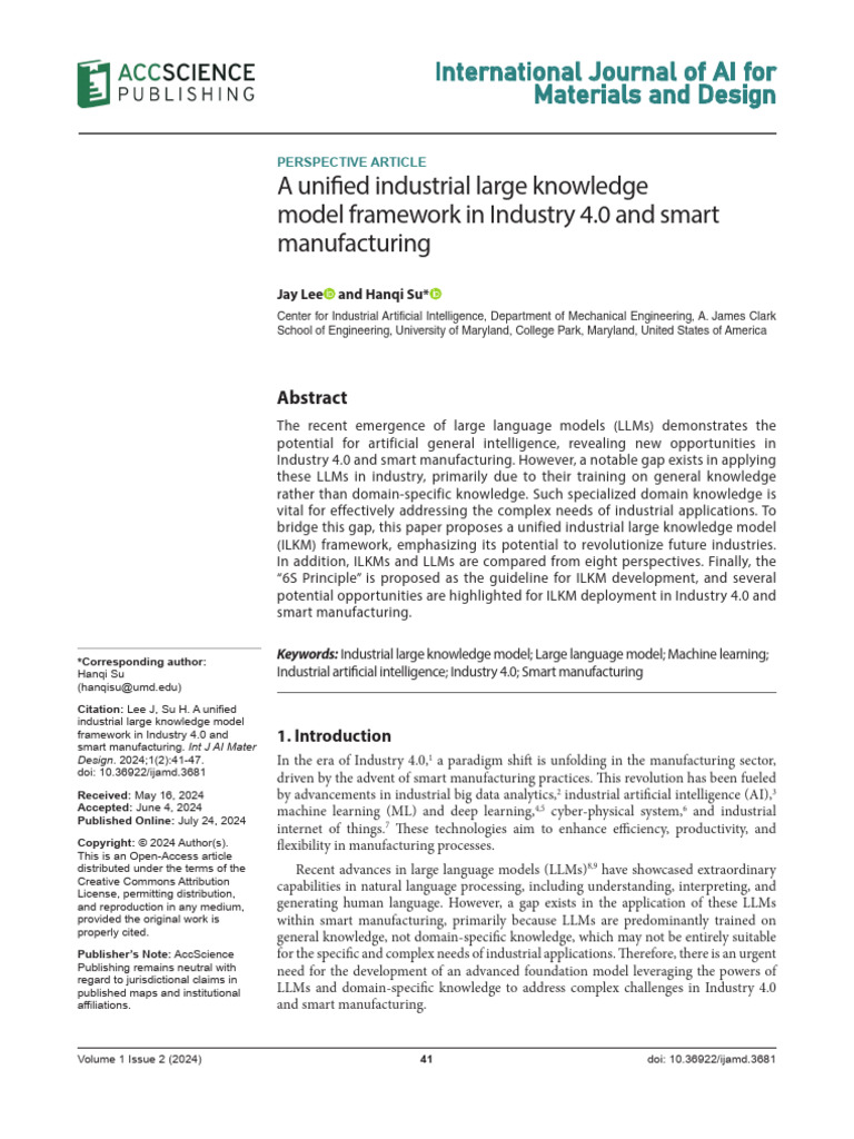 Unified ILKM Framework for Industry 4.0 | PDF | Machine Learning ...