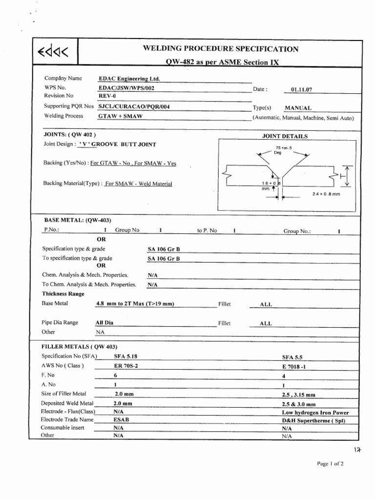 WPS & PQR Filled Format | PDF