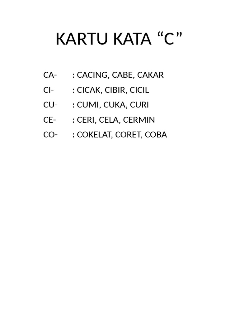 Kartu Kata | PDF
