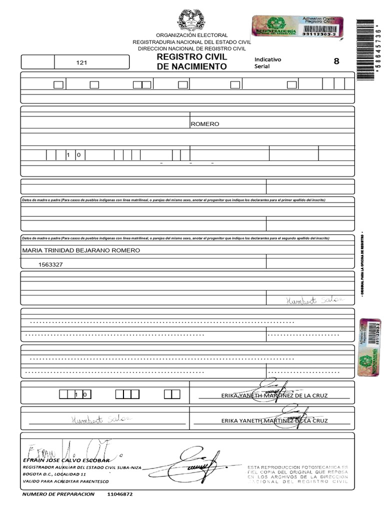 Registro Civil Nuevo HUMBERTO | PDF