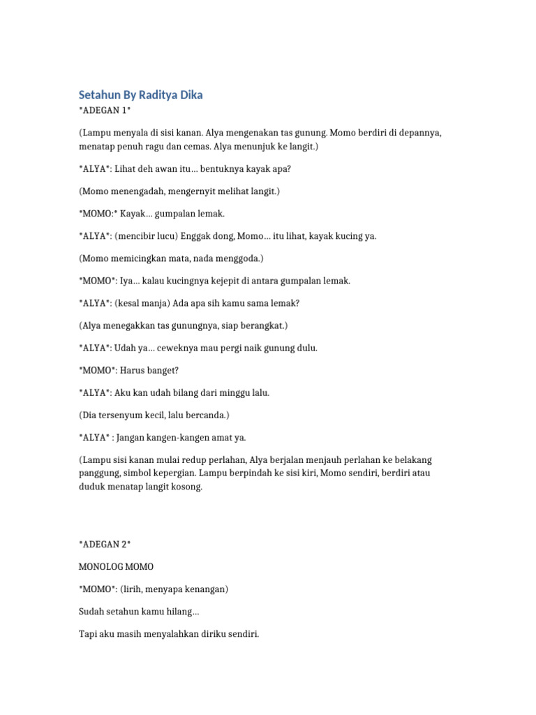Setahun by Raditya Dika Full | PDF