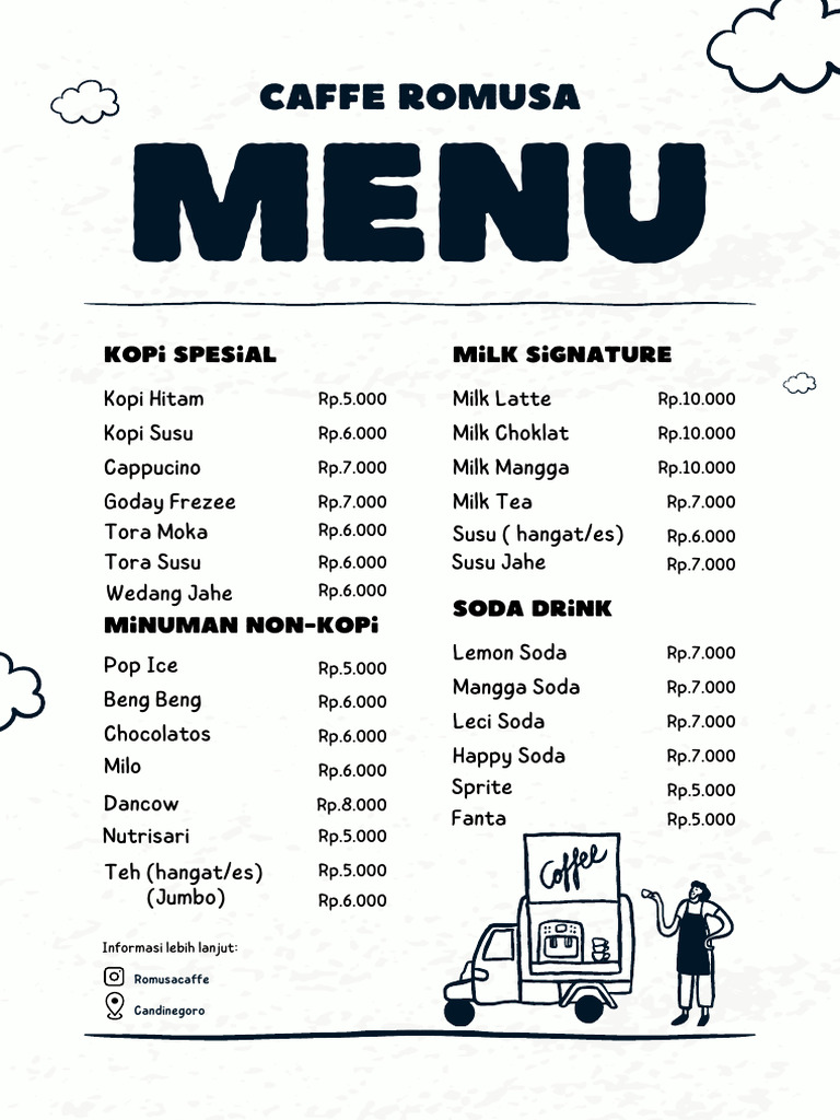 Putih Dan Hitam Minimalis Toko Kopi Menu - PDF 3 | PDF
