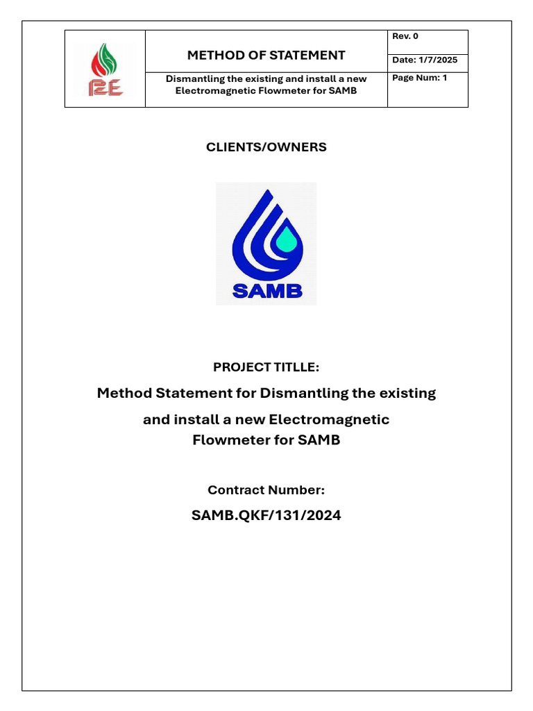 MOS-Dismantling The Existing and Install A New Electromagnetic ...