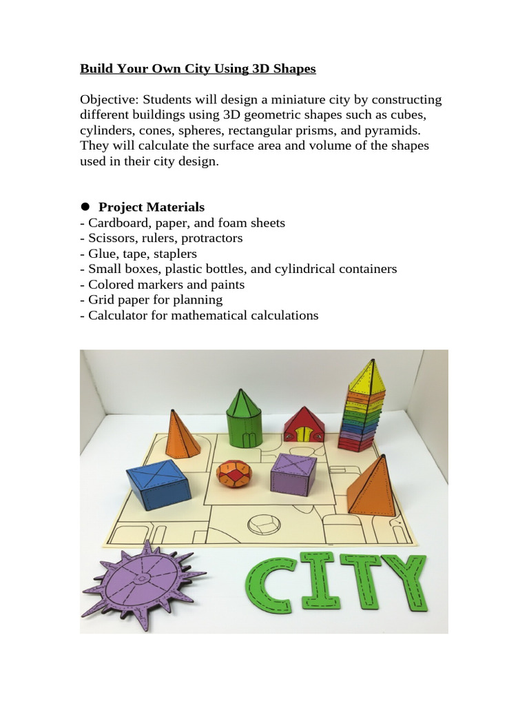 Build Your Own City Using 3D Shapes | PDF