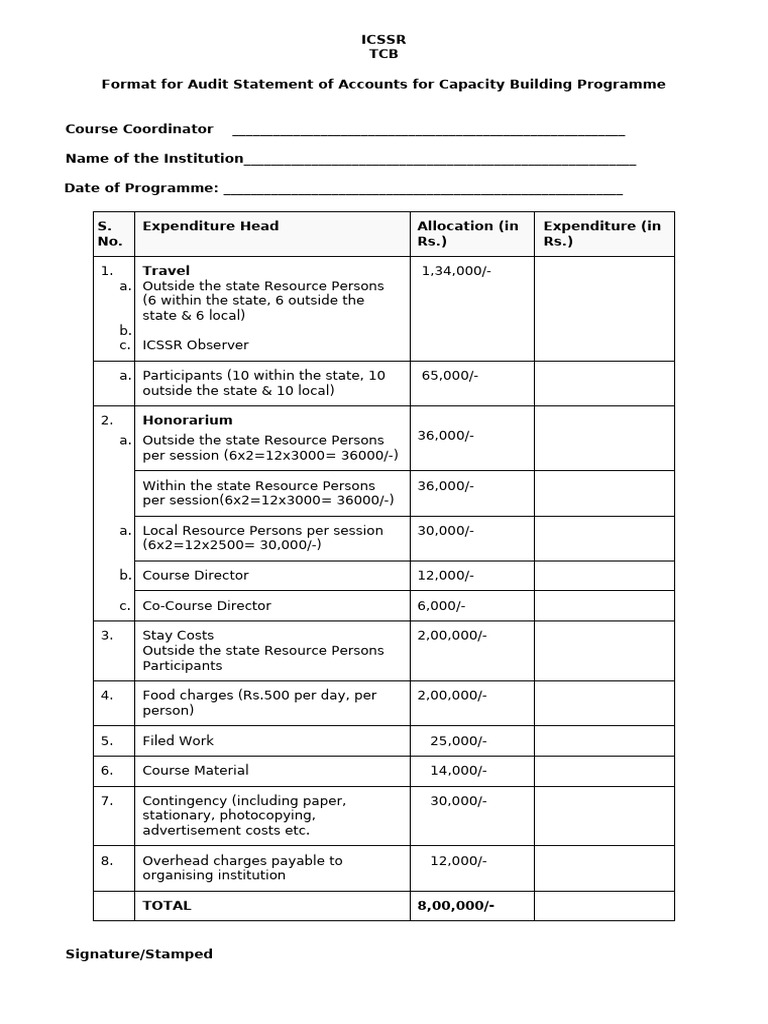 TCB Format For AC For CBP | PDF